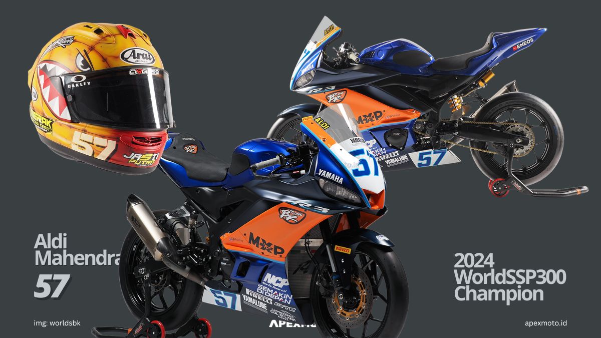 Aldi Satya Mahendra pembalap Indonesia dan Asia pertama yang juara dunia WSSP 300 - apexmoto.id